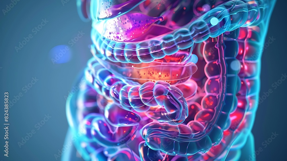 In this 3D x ray the digestive system is shown in action with the ...