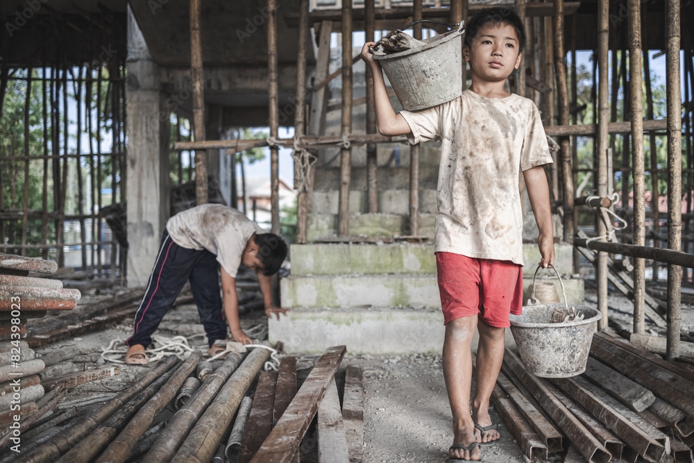 Poor children work in construction sites because of poverty, Child ...