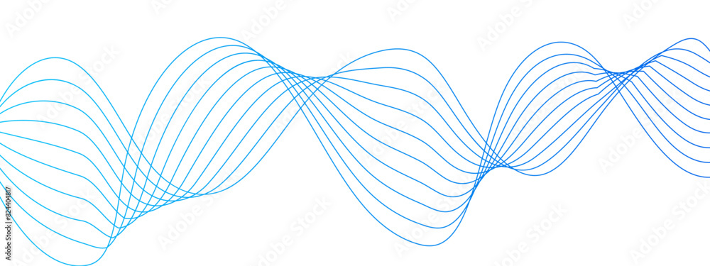 Technology Abstract wave flowing lines isolated on white background ...