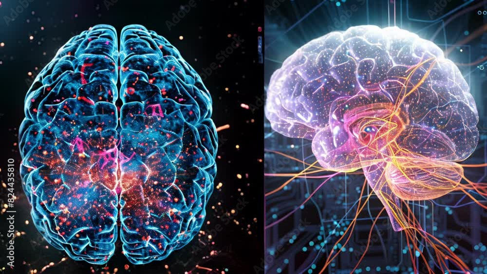 A montage of beforeandafter images of a persons brain with the before ...