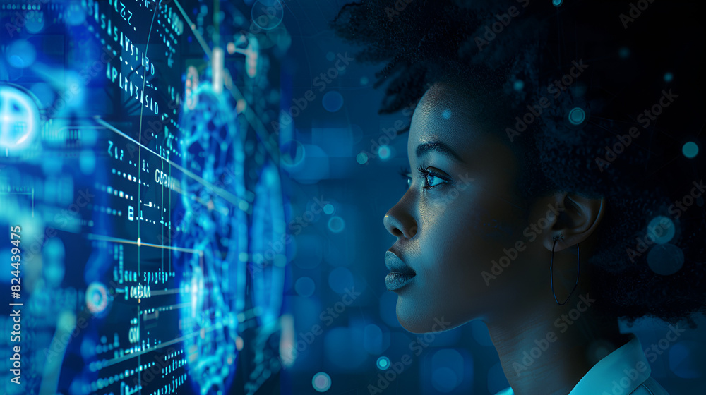 Foto de augmented profile security collage side information artificial ...