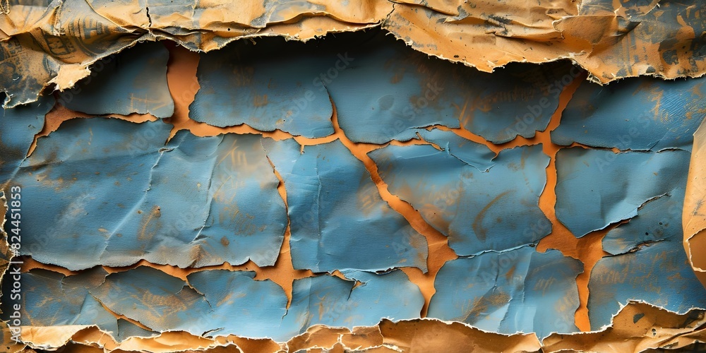 Aged torn paper with scotch tape folded edges and distressed texture ...