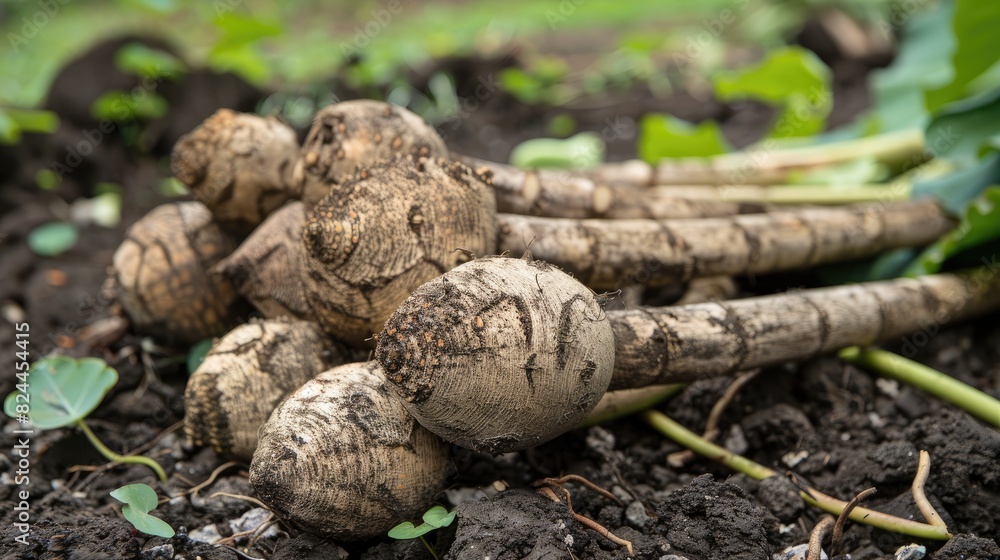 Taro root also known as Colocasia esculenta is a dietary mainstay in ...