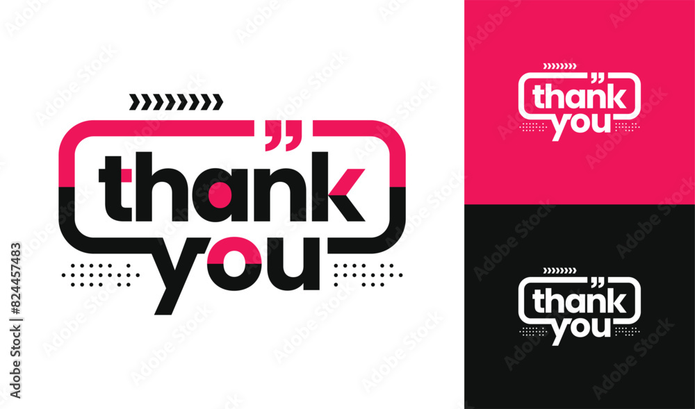 Thank You text typography vector with modern, clean, playful and ...