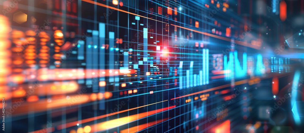 Dynamic technology background featuring animated data visuals and high ...