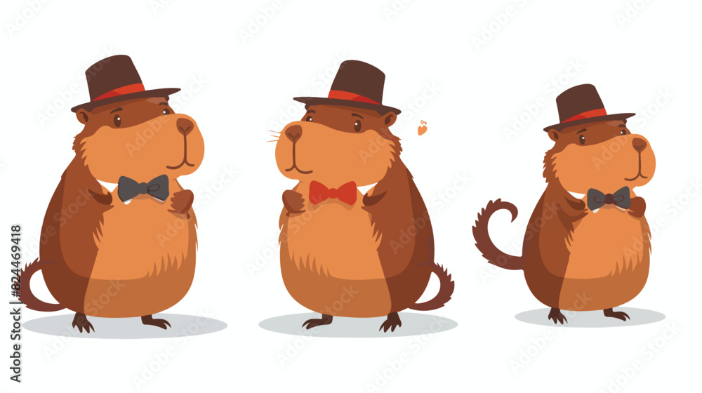 Cute capybara gentleman animal. Funny capibara character Stock Vector ...