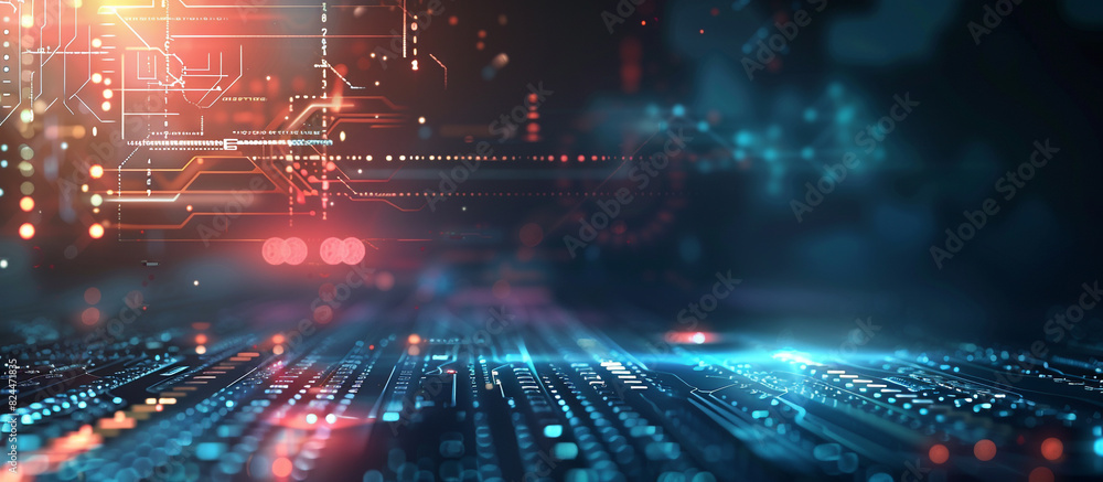 Minimalist technology background with sleek lines and soft glowing ...