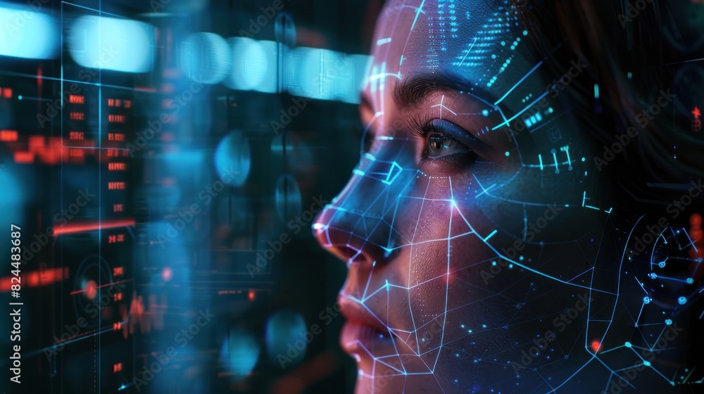 Facial recognition system with facial recognition interface and 3D ...