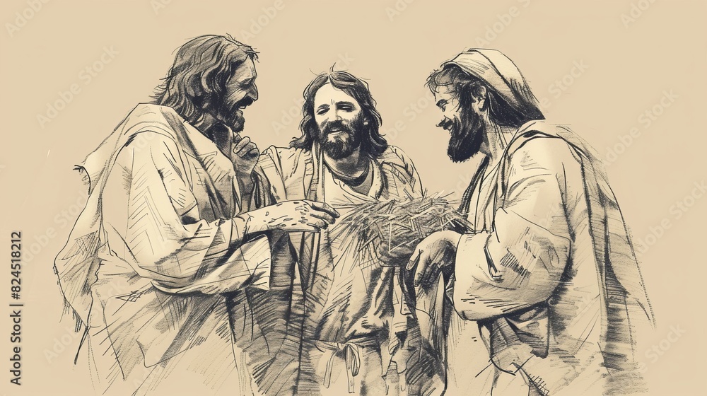 Jesus Sharing the Parable of the Sower, Biblical Illustration of Faith ...