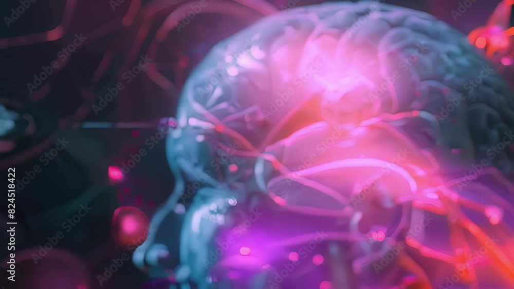 A graphic representation of the different parts of the brain that ...