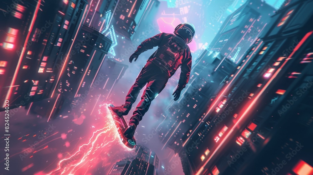 A digital thief in a high-tech suit, escaping a security grid on a ...