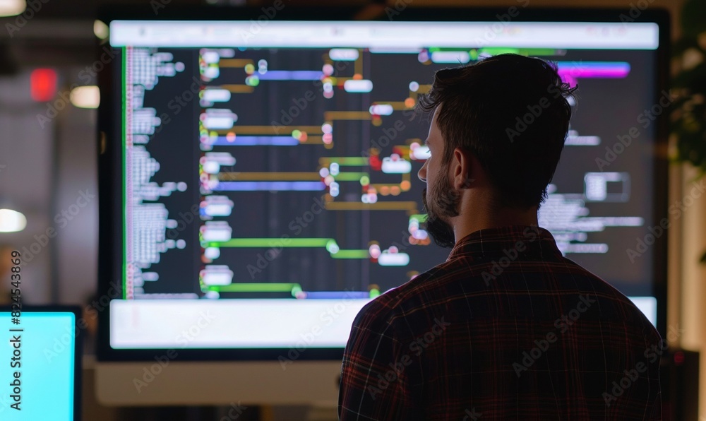 Programmer Using Git with Commit Messages and Branch Diagrams Stock ... Programmer Using Git with Commit Messages and Branch Diagrams Stock ...
