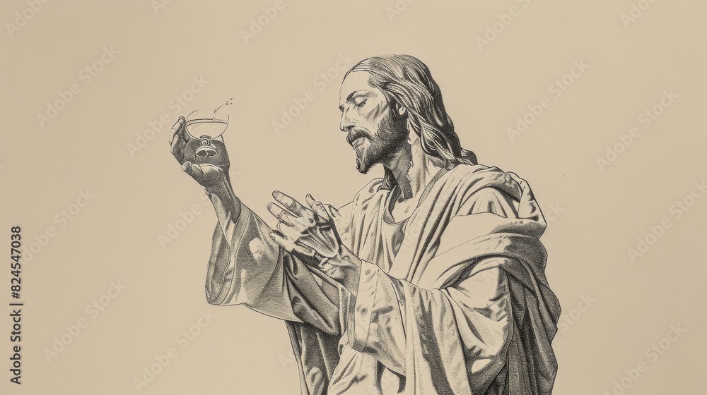 Biblical Illustration of Jesus's First Miracle, Emphasizing Joy and ...