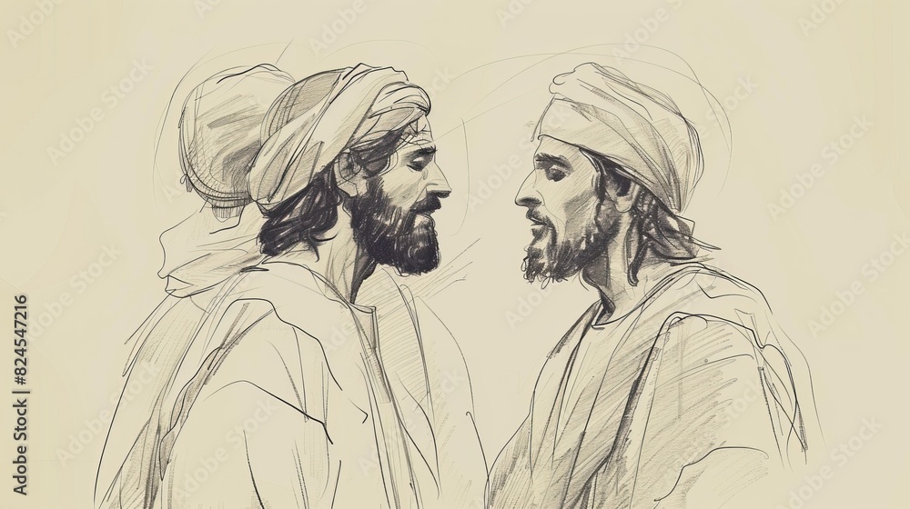 Biblical Illustration of Jesus' Lesson on Following Him, Ideal for ...