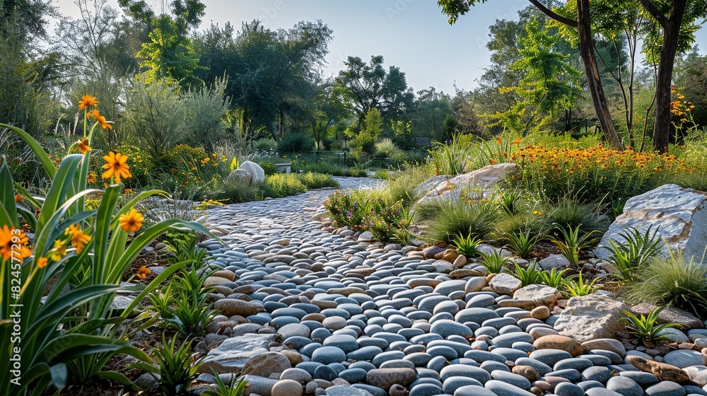 Environmental conservation concept, A public park with native plants ...