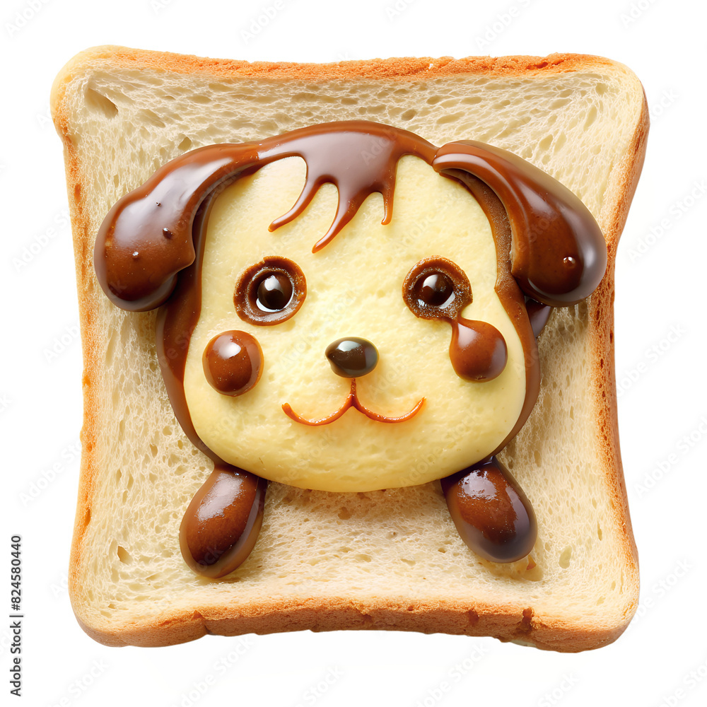 chocolate animal on bread,puppy on bread,slice bread,white bread,bread ...