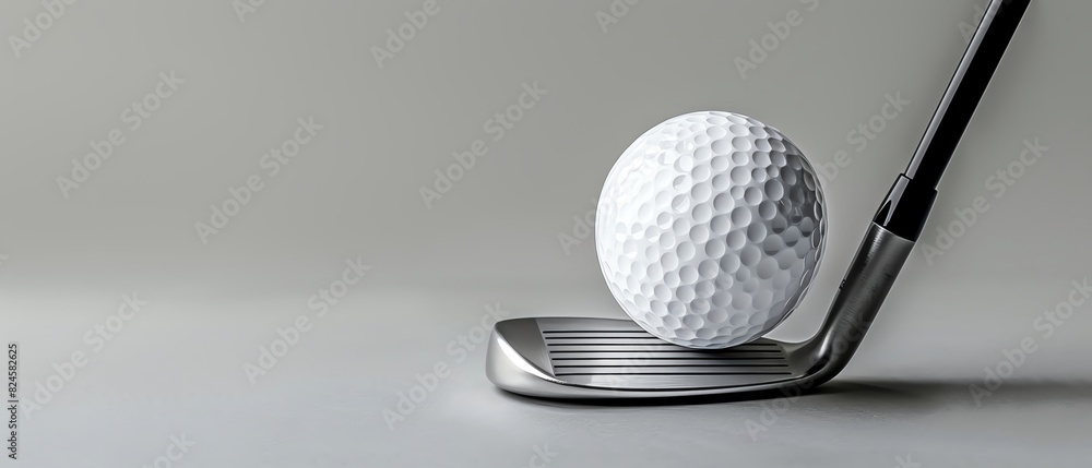 Modern golf club with a sleek, minimalist design and a luxury golf ball ...