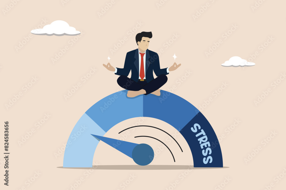 Stress test, employee relaxing without psychological pressure or rest ...