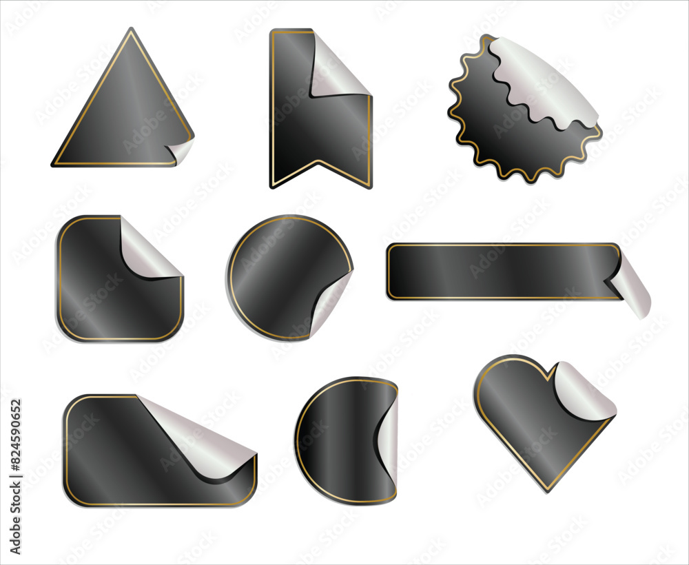 Sticker realistic template with sticker on transparent background ...