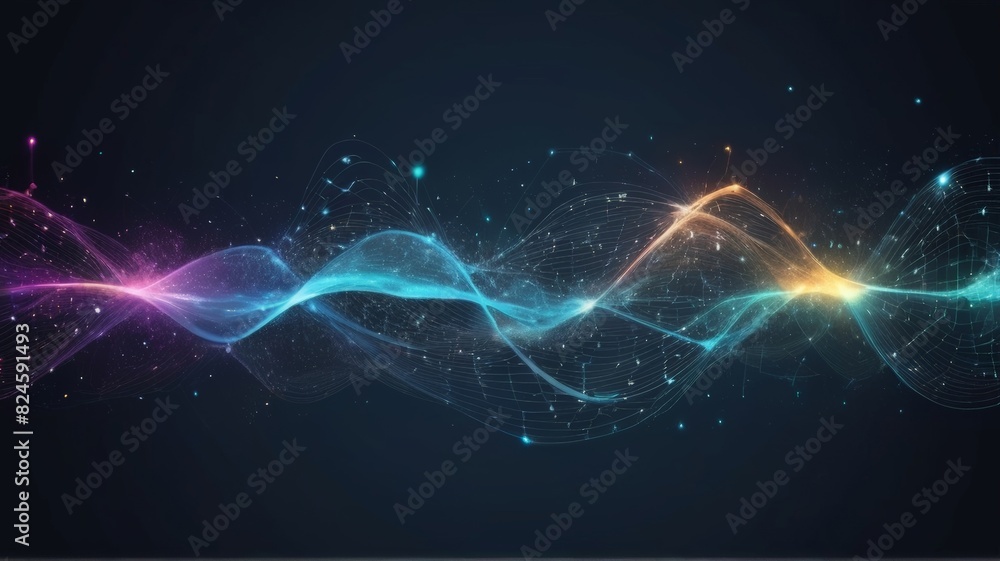 A colorful soundwave spectrum of rainbow colors, design element in ...