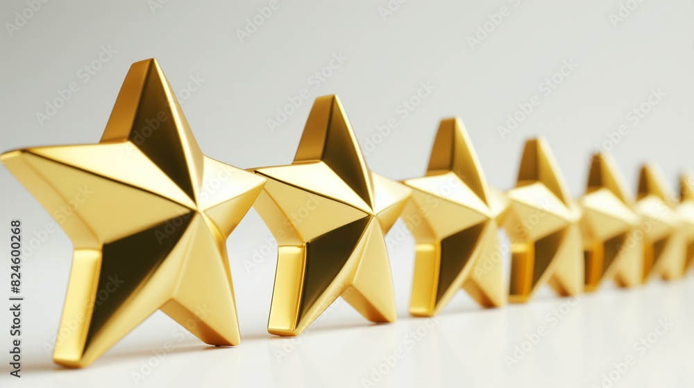 Gold Star Rating On White Background for Reviews and Rankings Stock ...