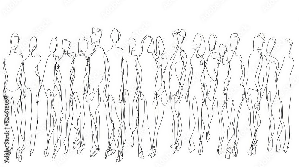 continuous drawing of a business team standing together. continuous ... continuous drawing of a business team standing together. continuous ...