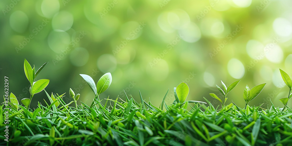 Green business strategy concept on lush green background. Eco friendly ...