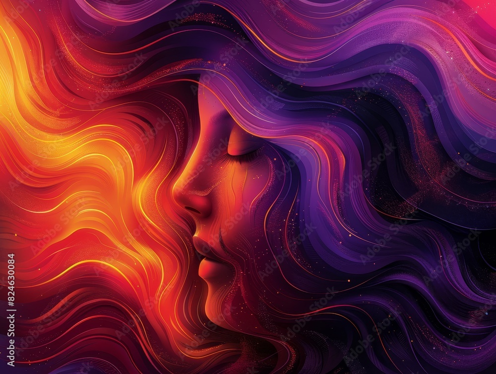 Pride-themed illustration featuring flowing shapes, bold colors, and ...