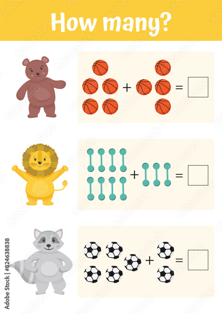 Math educational worksheet for kid, mathematic addition, subtraction ... Math educational worksheet for kid, mathematic addition, subtraction ...