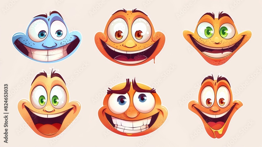 The vintage cartoon mascot characters with funny faces. The 50s, 60s ...