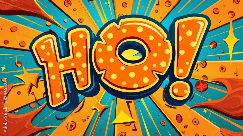 Cartoon lettering oh yeah. Modern illustration in retro pop art style ...