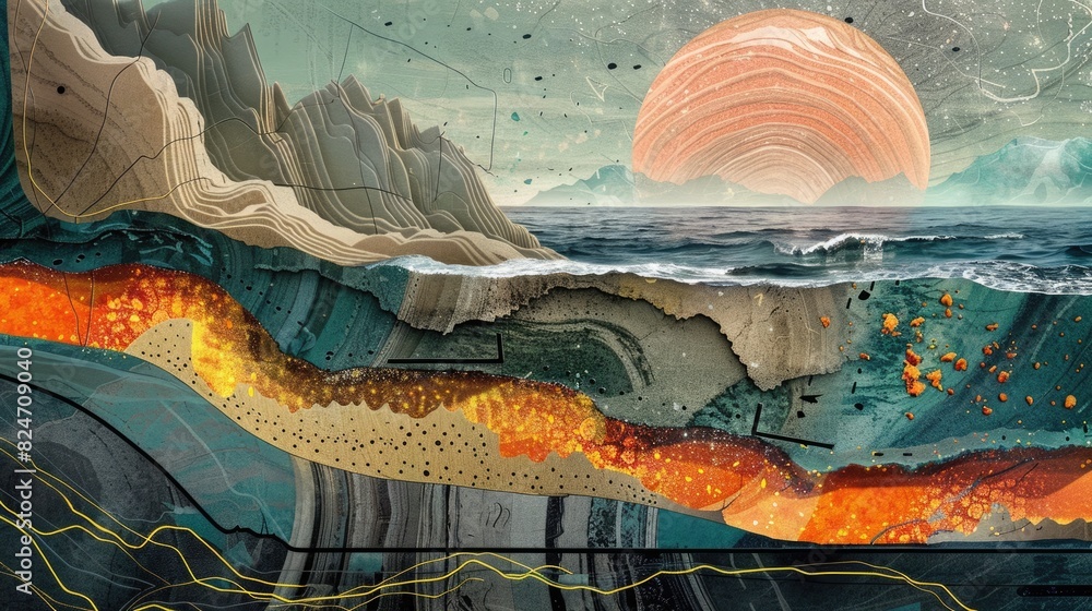 Dramatic Cross Section of Earth s Subduction Zone Revealing Volcanic ...