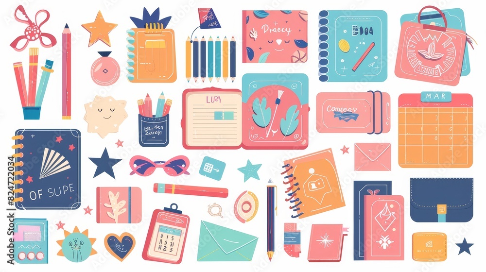 Plan your week or day with this set of weekly or daily planners and ...