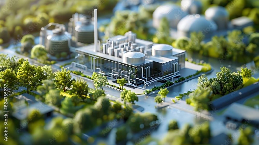 Advanced carbon capture facility with green technology, emphasizing ...