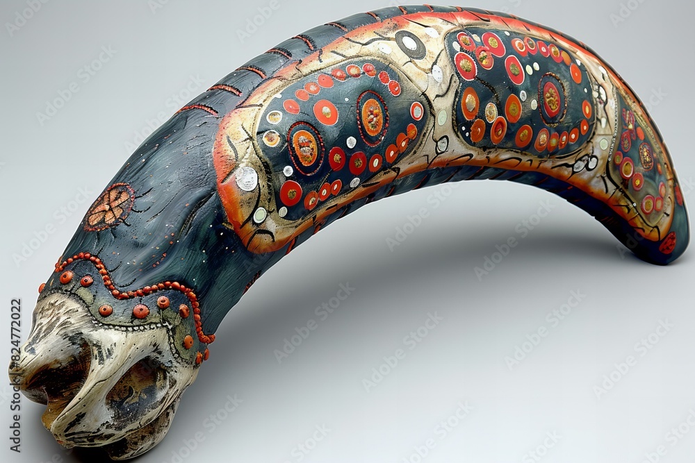 ภาพประกอบสต็อก Depicting a boomerang with aboriginal australian design ...