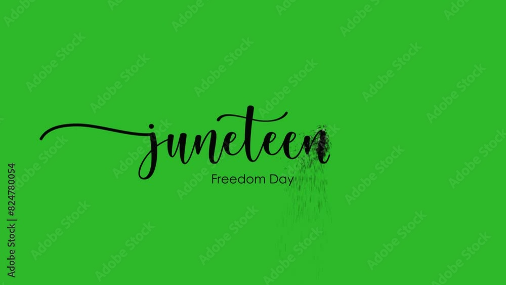 Juneteenth Freedom Day Animation Text with dust sprinkle particle ...