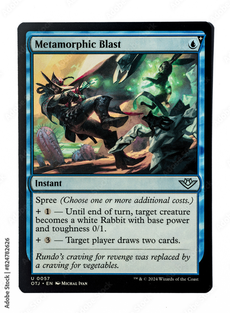 Hamburg, Germany - 05182024: photo of English magic the gathering card called Metamorphic Blast ...