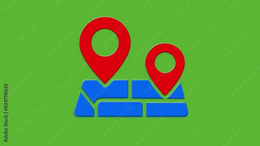 Animation of appearance and disappearance of location icon, plotting ...