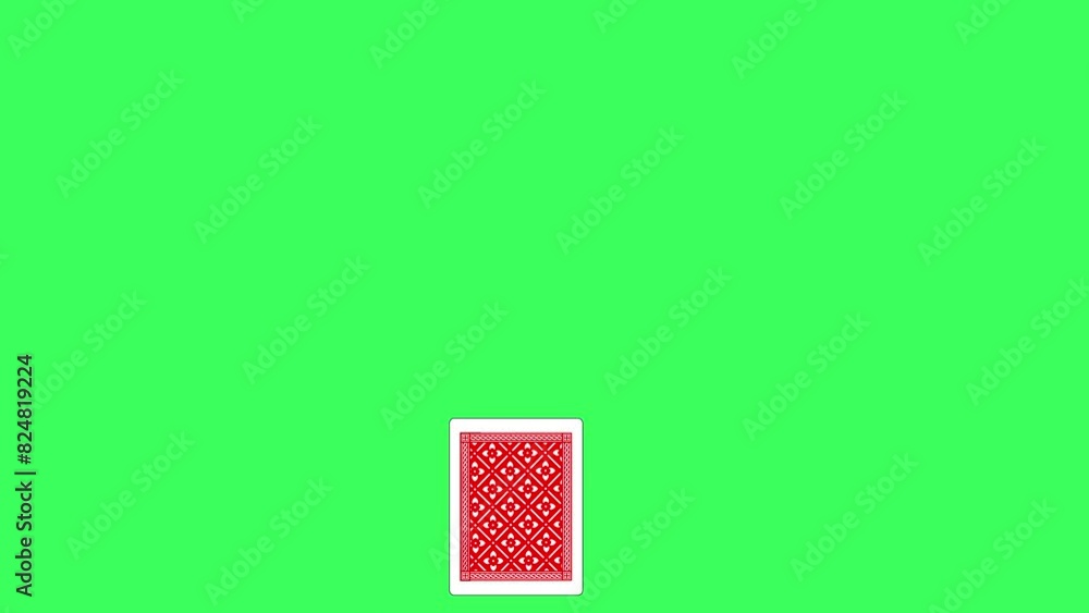 2D animation of playing cards. Distribute on four places. Backside of ...