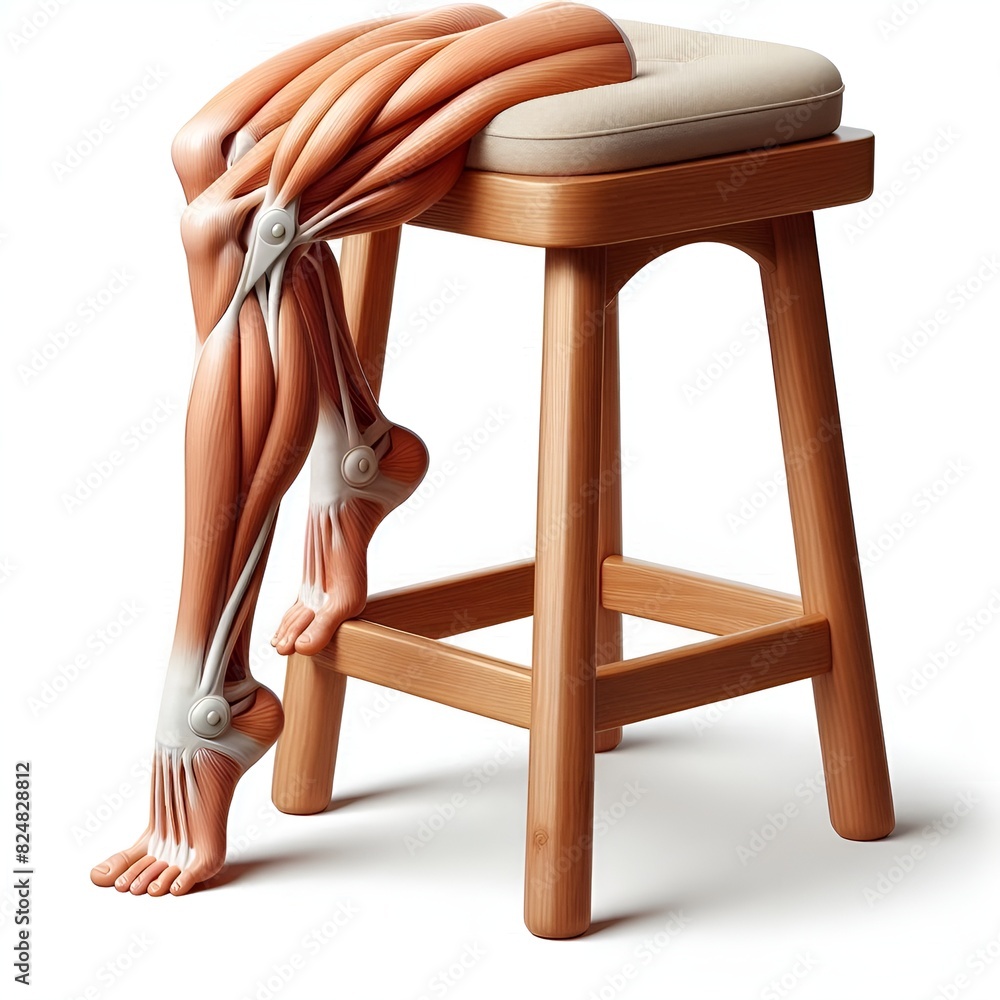 Muscles of the human body displayed on a stool. Stock Illustration ...