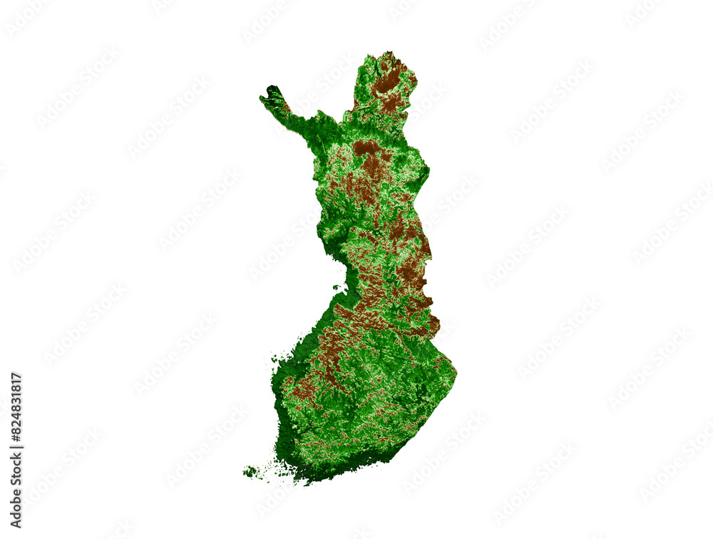Finland Topographic Map 3d realistic map Color 3d illustration Stock ...