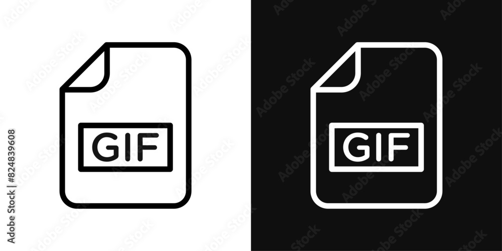 Gif icon set. Animated GIF vector symbol and file format icon. Stock ...