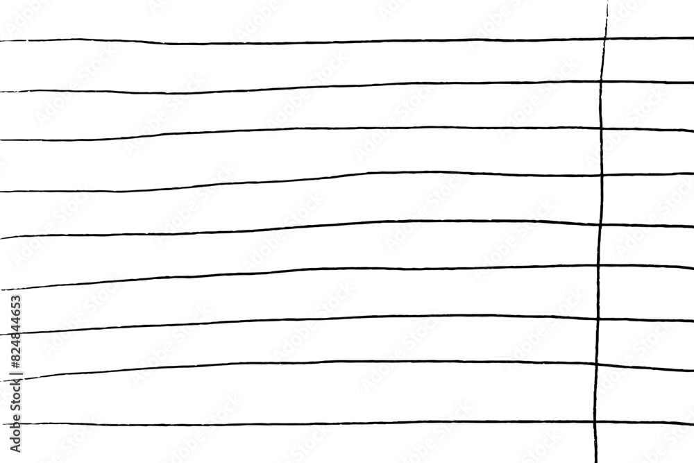 Hand-drawn school notebook line textures. Vector scribbles, horizontal ...