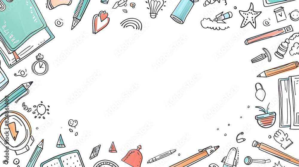 Whimsical Doodle Border for Employee Appreciation Day and Workplace ...