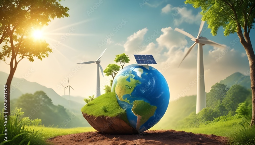 Clean energy concept on World Environment Day or International Day of ...