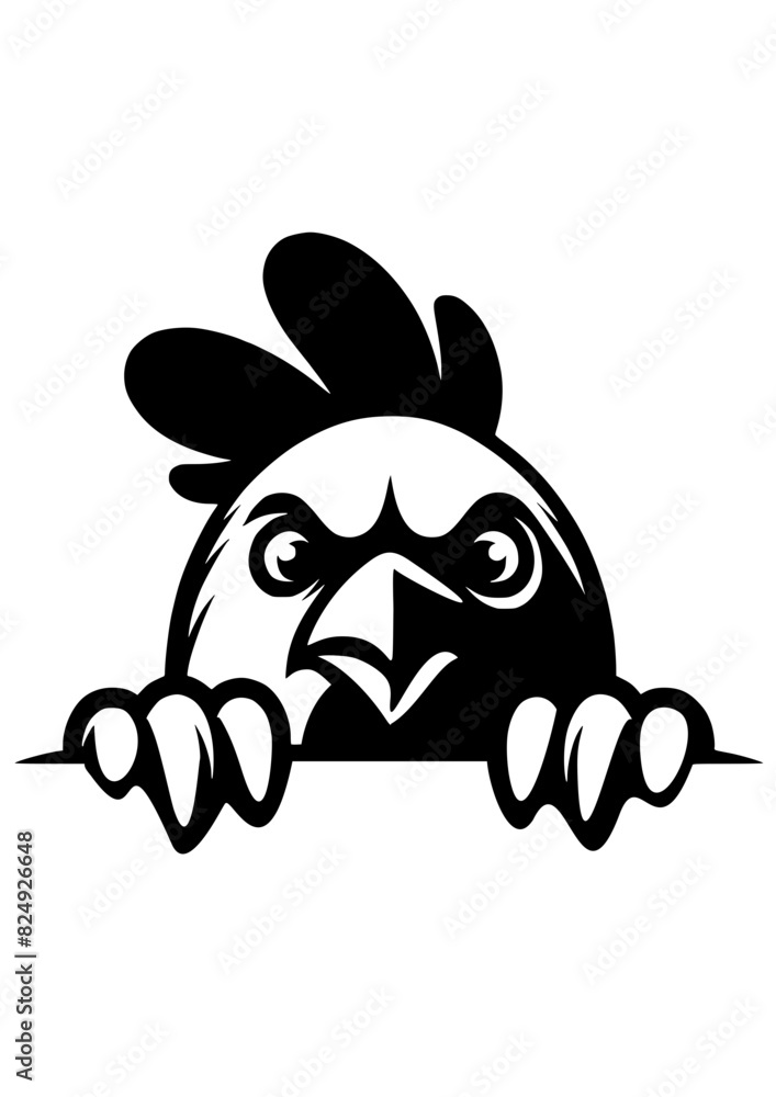 Vetor de Peeking Chicken SVG, Chick SVG, Rooster SVG, Peeking Chicken Silhouette, Chicken ...