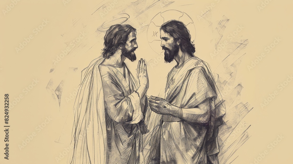 Biblical Illustration of Jesus' Teaching on Render Unto Caesar, Ideal ...