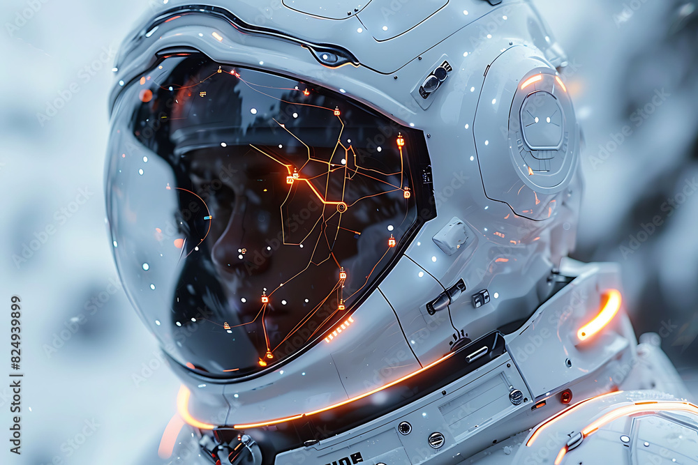 bionic cyborg exploring the depths of space with mechanical ...