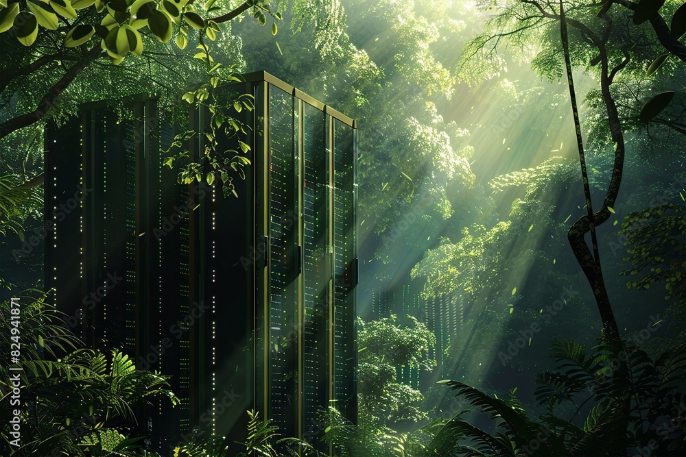 jungle, server, rack, black, isolated, nature, technology, forest ...