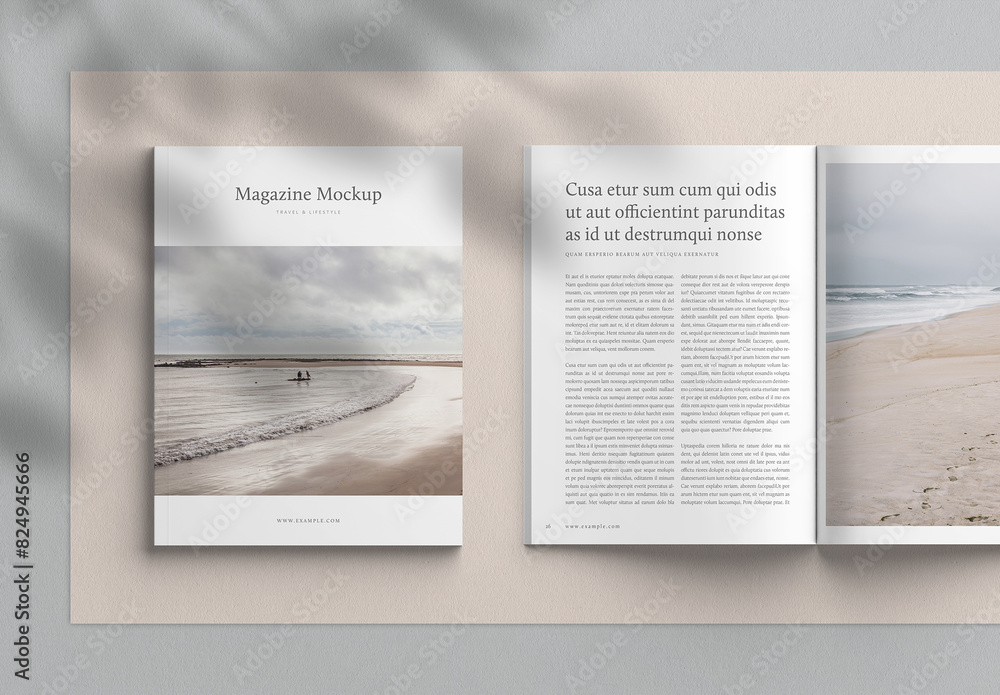 Top View Magazine Spread and Cover Stock Template | Adobe Stock